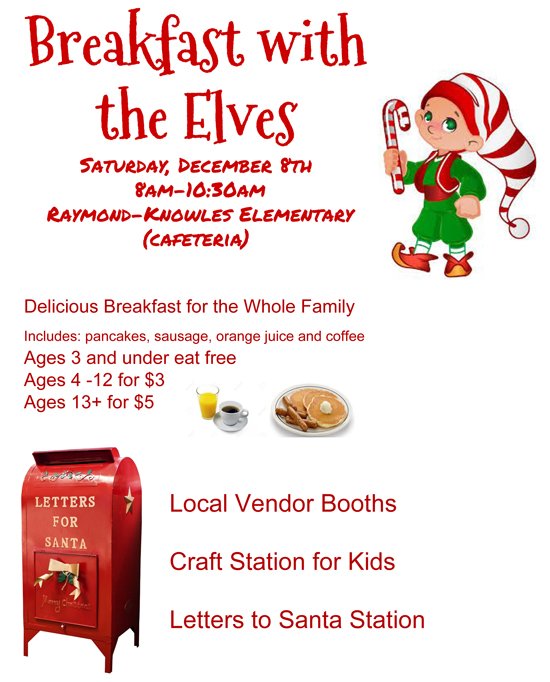 Vendor Space Still Available for Breakfast with the Elves at Raymond ...