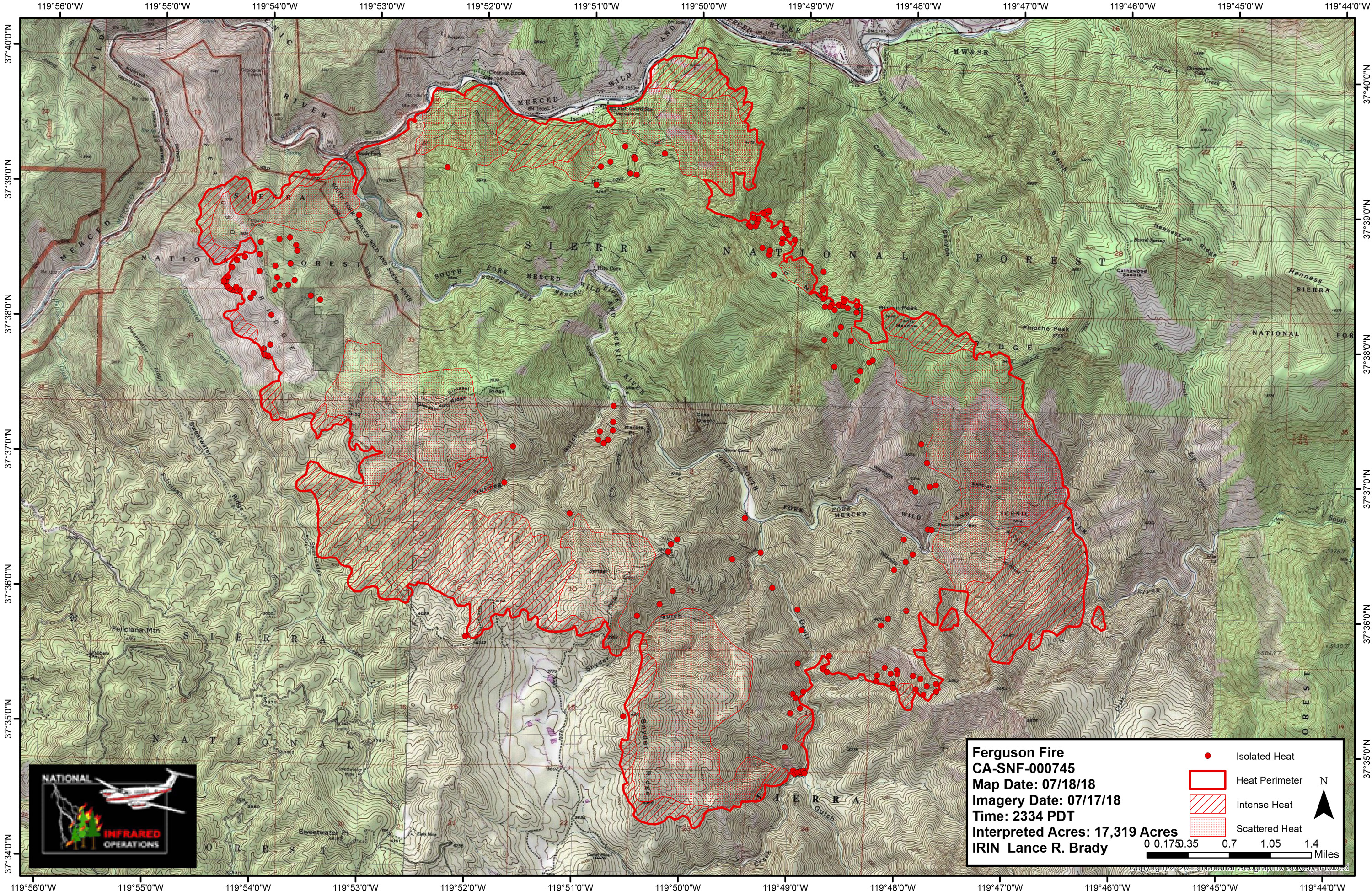Ferguson Fire Near Yosemite National Park in Mariposa County Wednesday ...